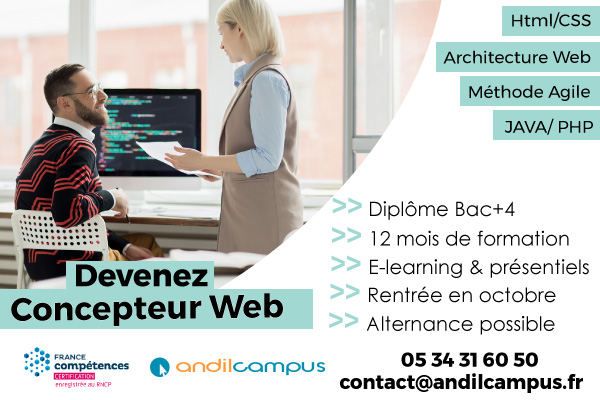 Devenez Concepteur Web - métier, salaire, formation | Andilcampus ...