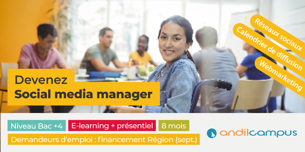 Devenez Social Media Manager - métier, salaire, formation | Andilcampus - Andilcampus